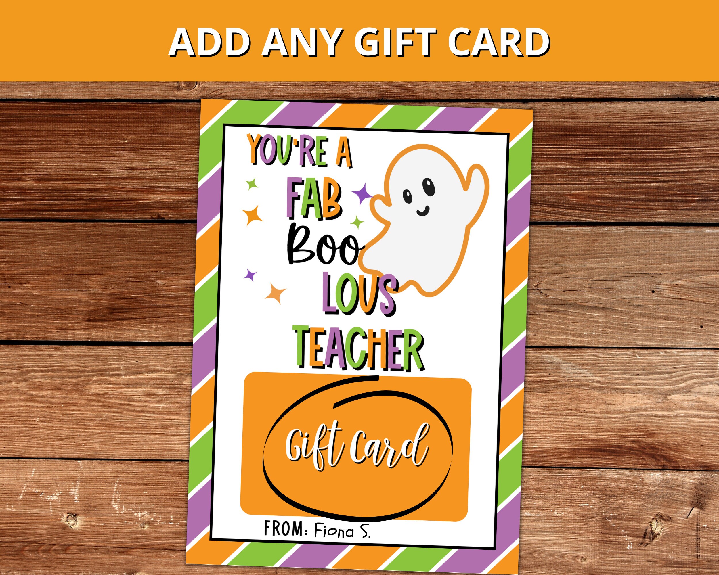 Halloween Teacher Gift Card Holder Halloween Gift Card - Etsy