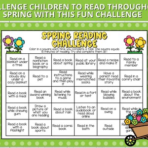 Spring Reading Challenge for Kids, Reading Printable Activities, Kids ...