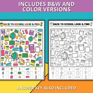 Back to School I Spy Activity for Kids, Back to School Printable, Back ...