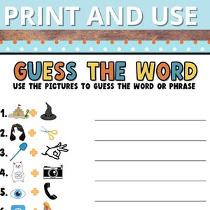 Guess the Word Game Rebus Puzzles and Brain Teasers Rainy - Etsy