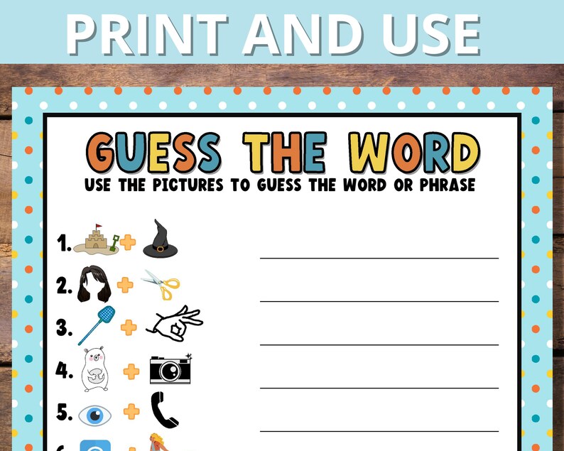 Guess the Word Game Rebus Puzzles and Brain Teasers Rainy - Etsy