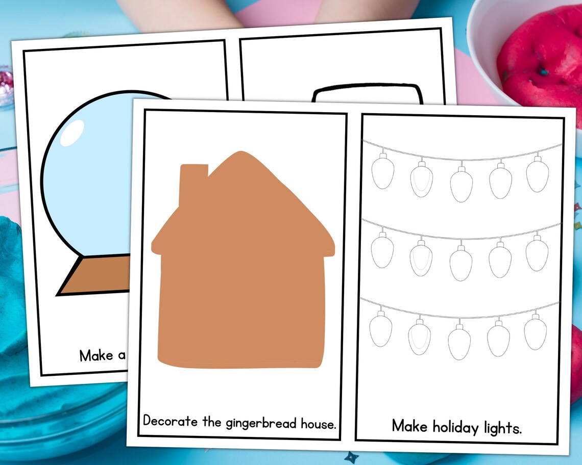 Christmas Play Dough Mats Printable Play Dough Mats - Etsy