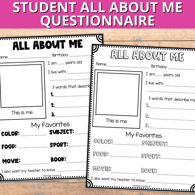 All About Me Printable - Etsy