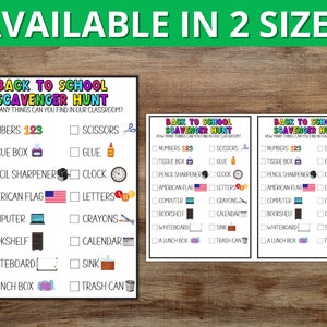 Back to School Scavenger Hunt Classroom Scavenger Hunt - Etsy