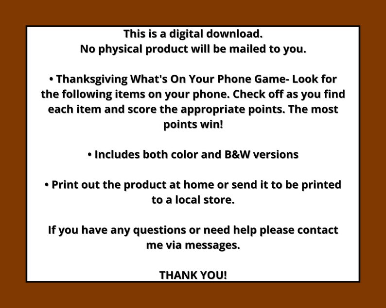 Thanksgiving What's on Your Phone Game, Thanksgiving Printable Games ...