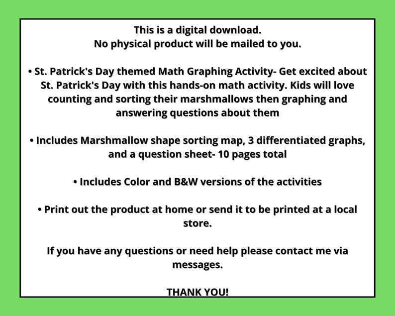 St. Patrick's Day Cereal Marshmallow Math Graphing - Etsy