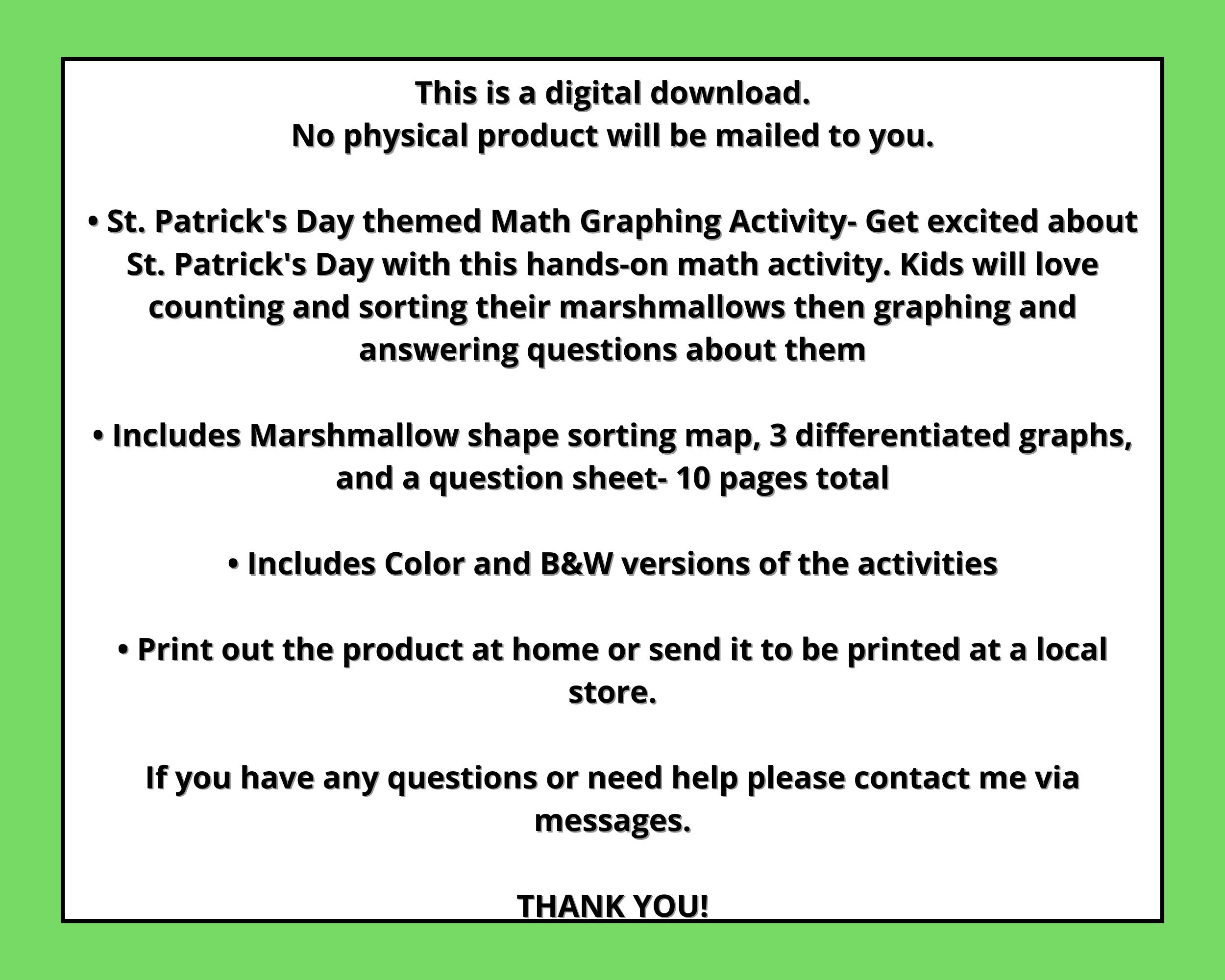 St. Patrick's Day Cereal Marshmallow Math Graphing - Etsy