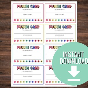 Classroom Reward Punch Cards, Student Punch Cards, Classroom Management ...