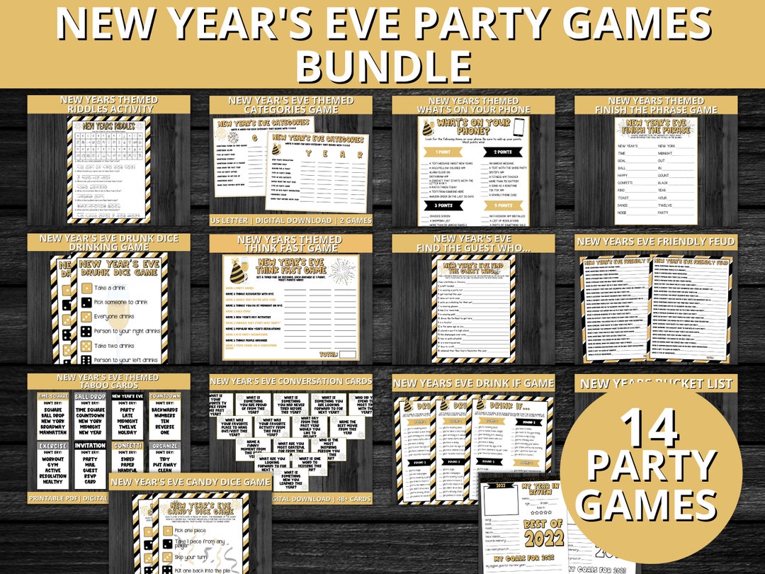 New Year's Eve Party Game Bundle, NYE Party Games, New Year's Eve Party ...