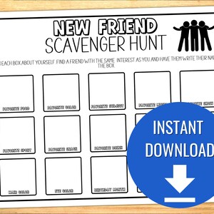 Back to School New Friend Scavenger Hunt Find Someone Who - Etsy