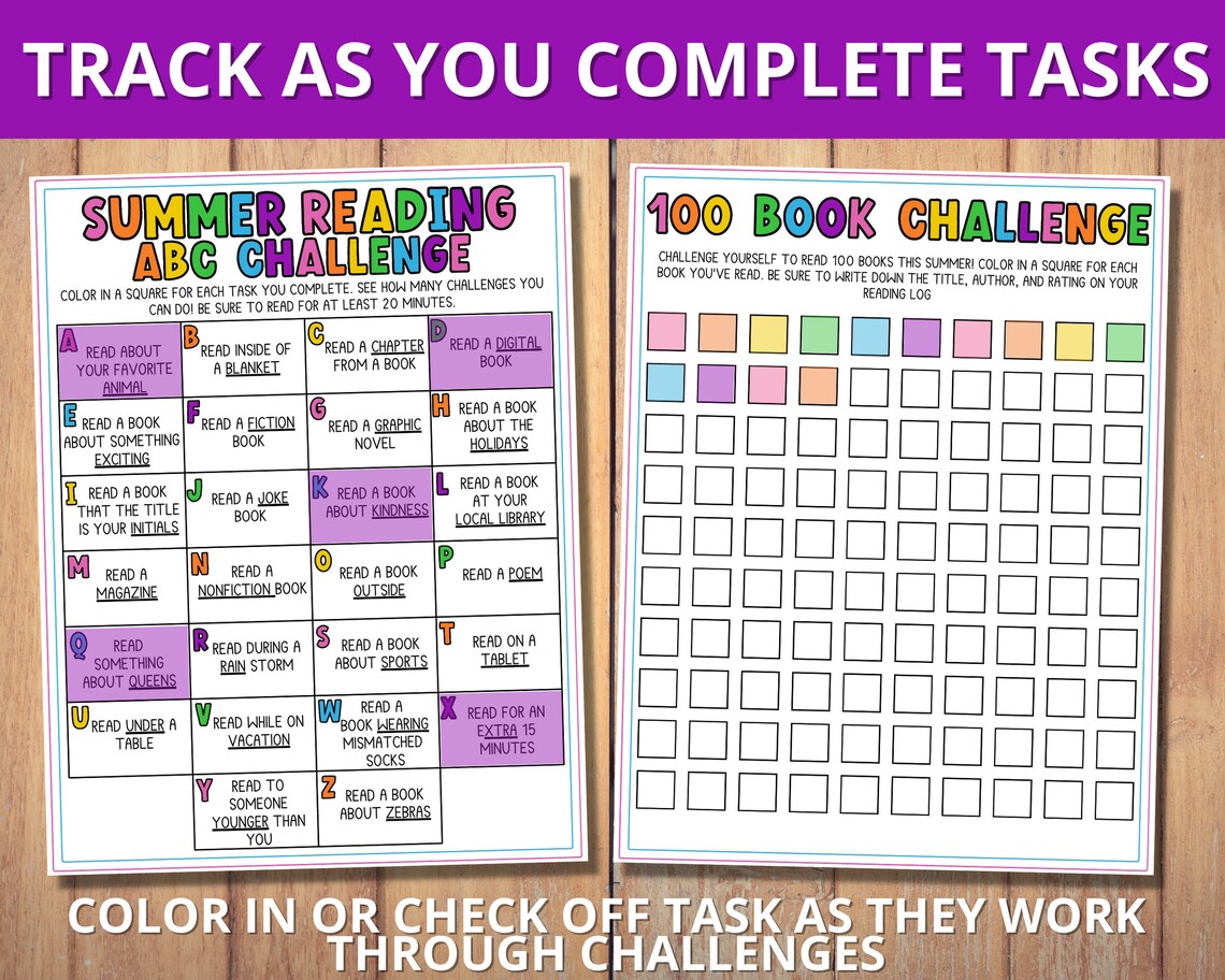 Summer Reading Challenge for Kids Reading Printable - Etsy