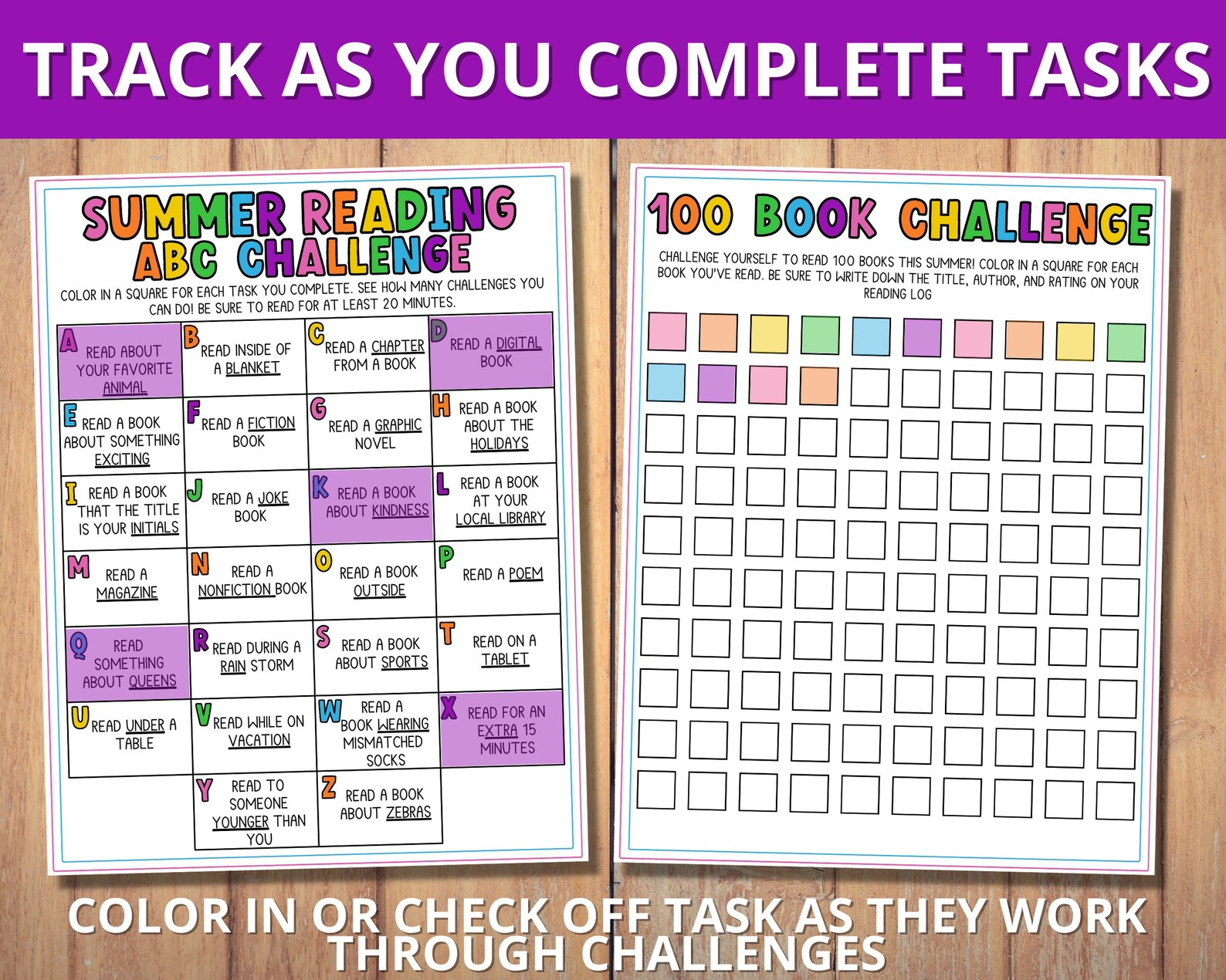 Summer Reading Challenge for Kids Reading Printable - Etsy