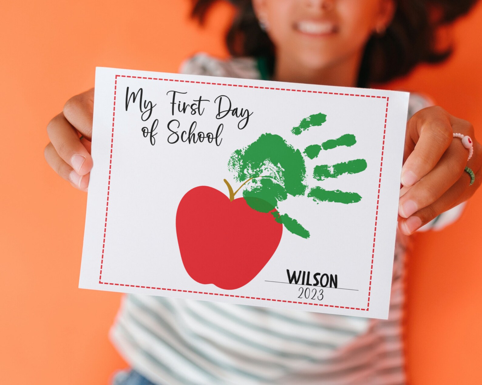First Day of School Handprint Art, First Day Handprint Keepsake, First ...