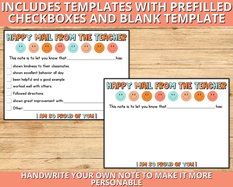 Happy Mail Teacher Communication Notes Teacher Mail Cards - Etsy