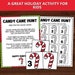 Printable Candy Cane Hunt Game, Candy Cane Scavenger Hunt, Holiday Game ...