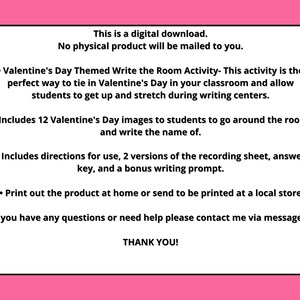 Valentine's Day Write the Room Activity, Valentine's Day Writing ...