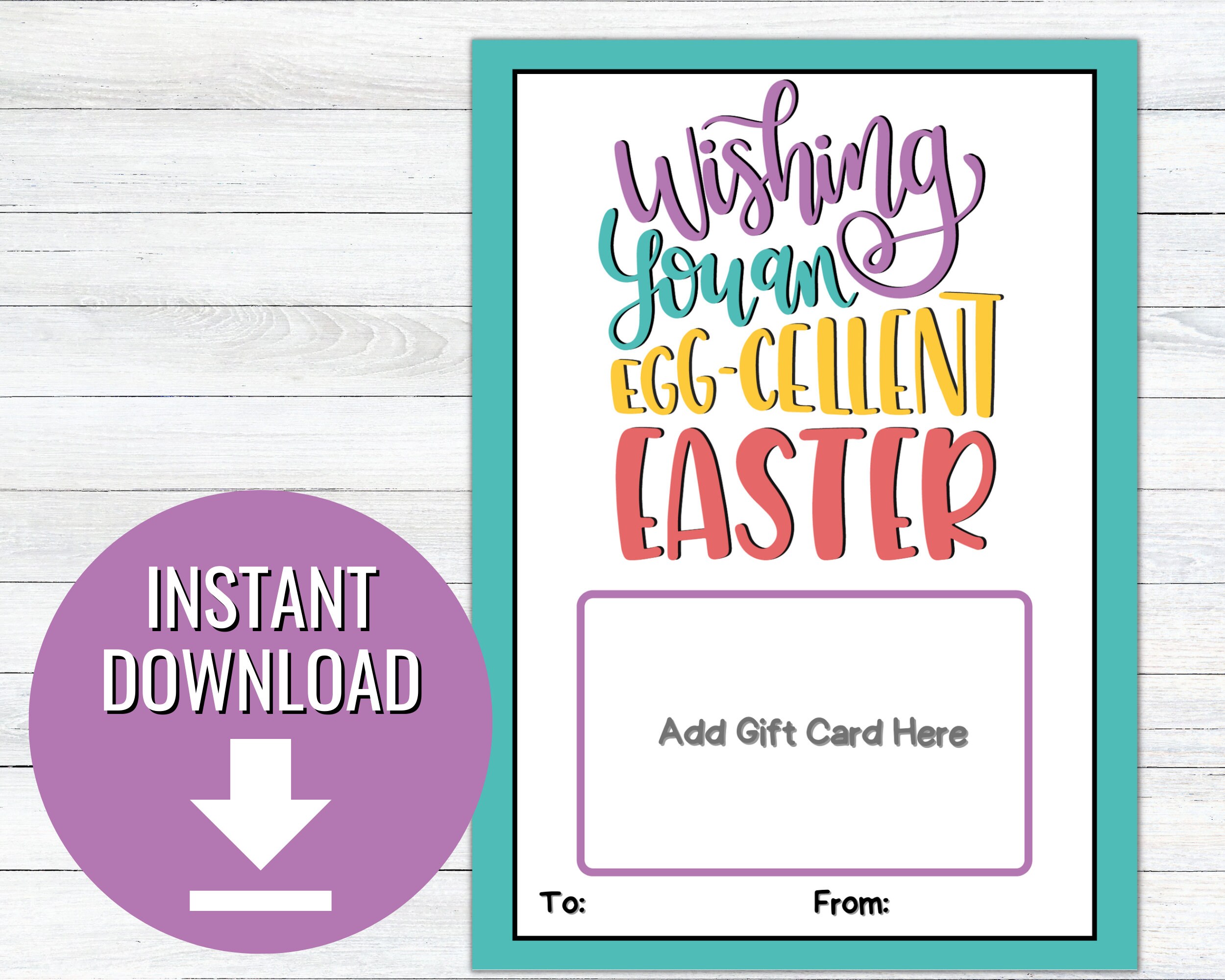 Easter Gift Card Holder Printable, Teacher Easter Gift, Easter Gift ...