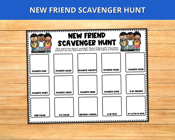 Student Scavenger Hunt Worksheet