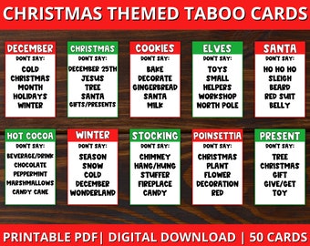 Christmas Taboo Game - Etsy