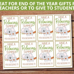 End of the Year Gift Tags for Students and Teachers, End of School Gift ...