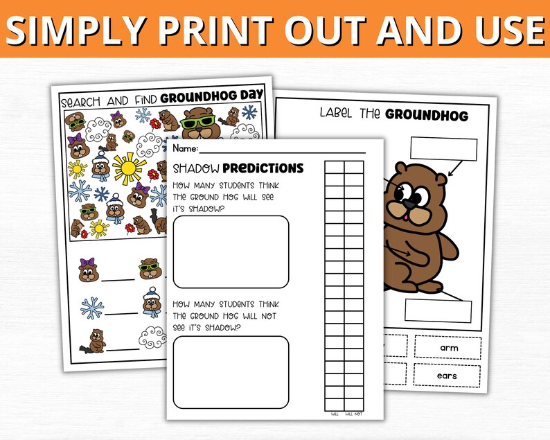 Groundhogs Day Activity, February 2nd Printables, Printable Groundhog ...