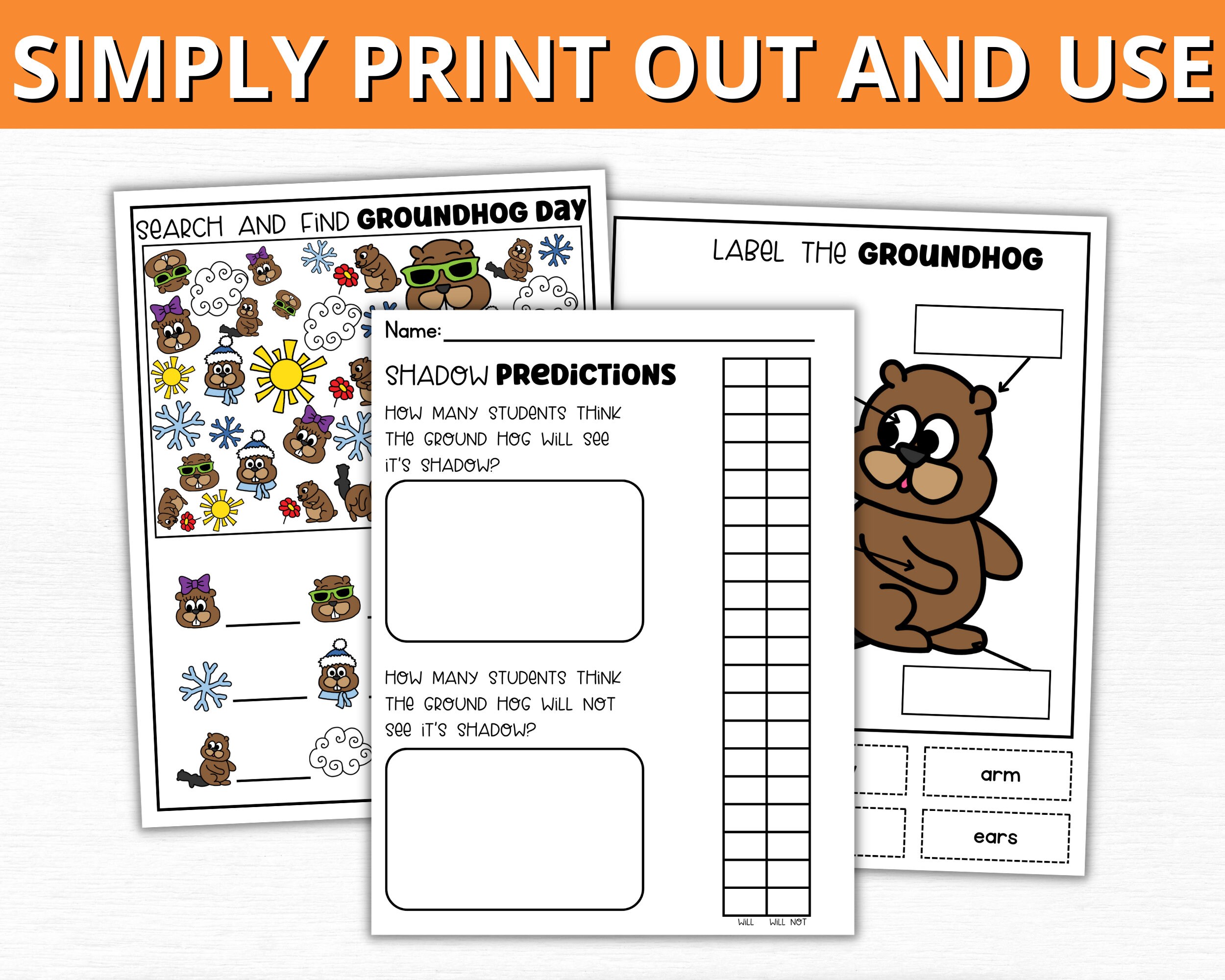 Groundhogs Day Activity, February 2nd Printables, Printable Groundhog ...
