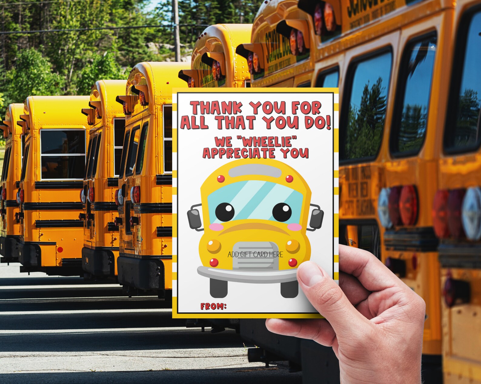 Bus Driver Appreciation Gift Card Holder School Bus Thank You - Etsy