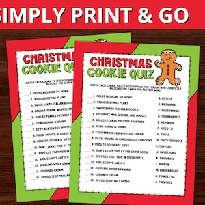 Christmas Cookie Quiz, Christmas Cookie Match Game, Christmas Party ...