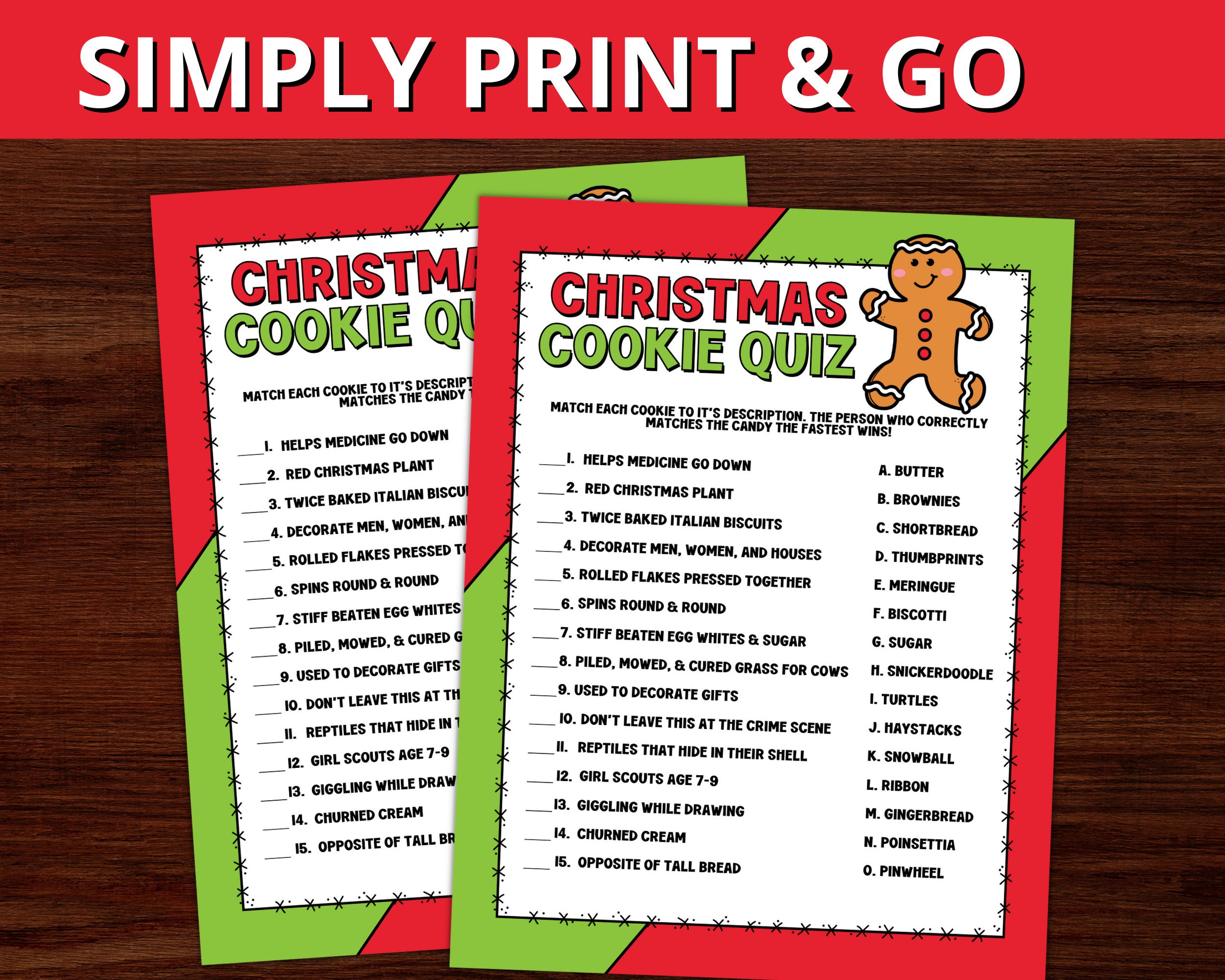 Christmas Cookie Quiz, Christmas Cookie Match Game, Christmas Party ...