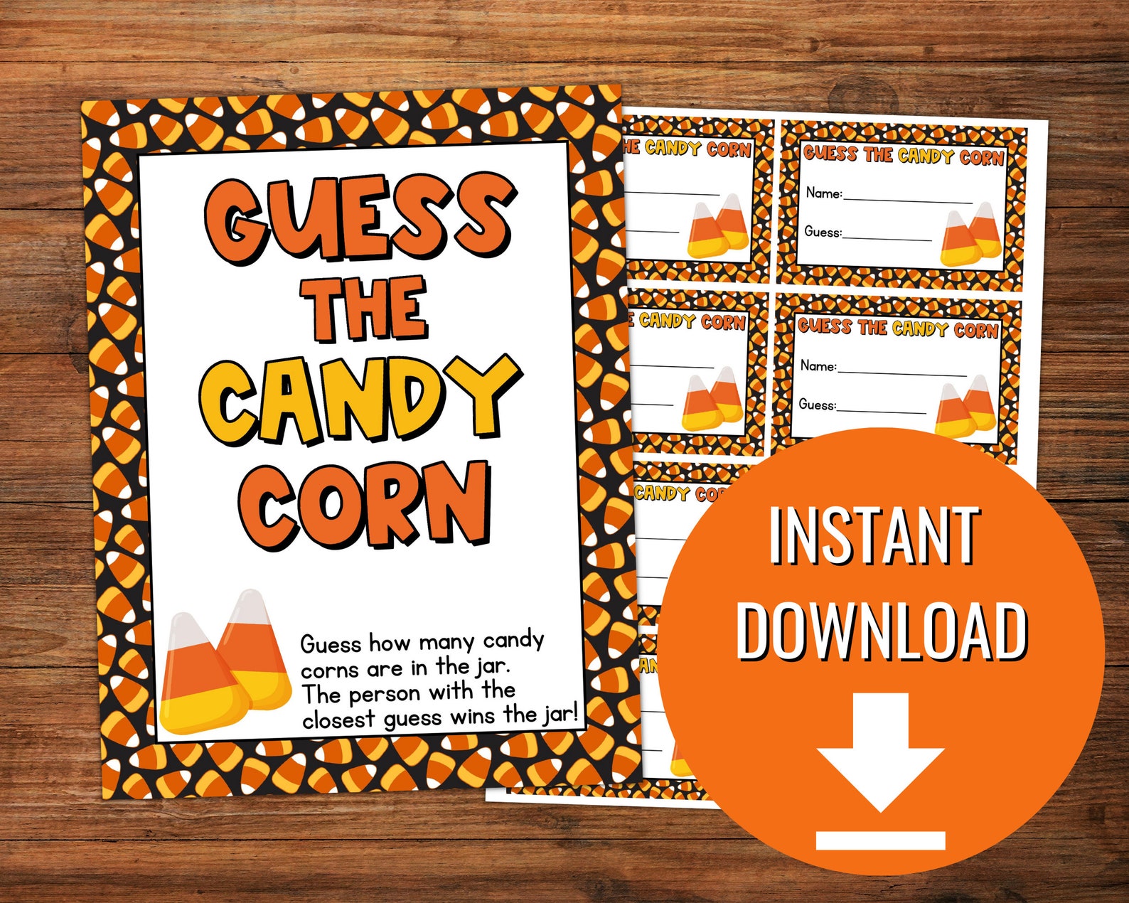 Candy Corn Guessing Game, Fall Harvest Game, Halloween Party Games for ...