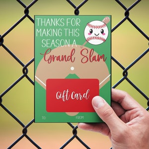 Baseball Coach Gift Card Holder, Thank You Coach Gift, Baseball Coach ...