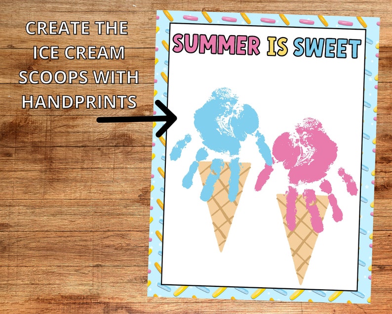 Kids Summer Handprint Art, Summer Activities for Kids, Summer-themed ...