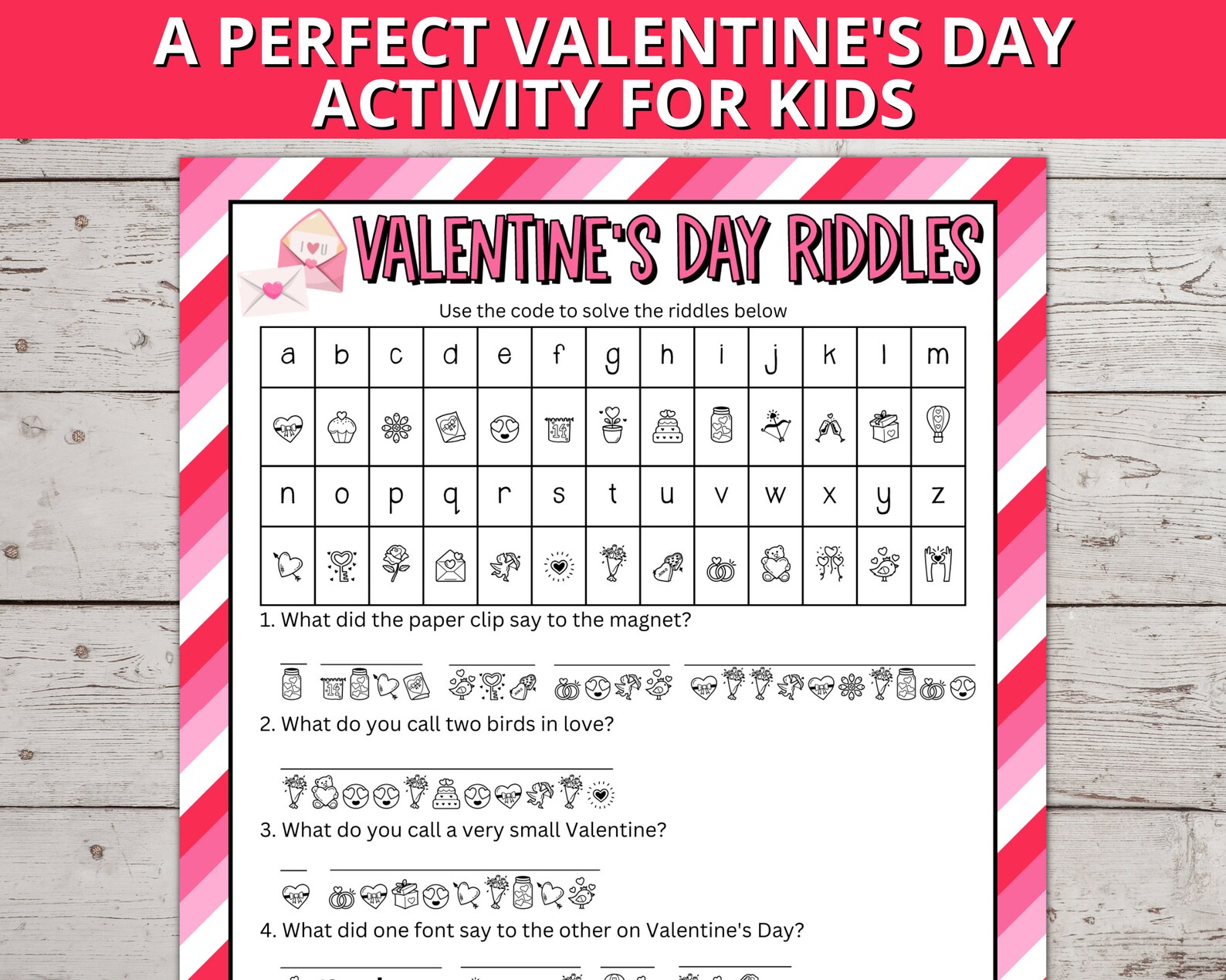 Valentine's Day Riddles Activity for Kids, Printable Valentine Party ...