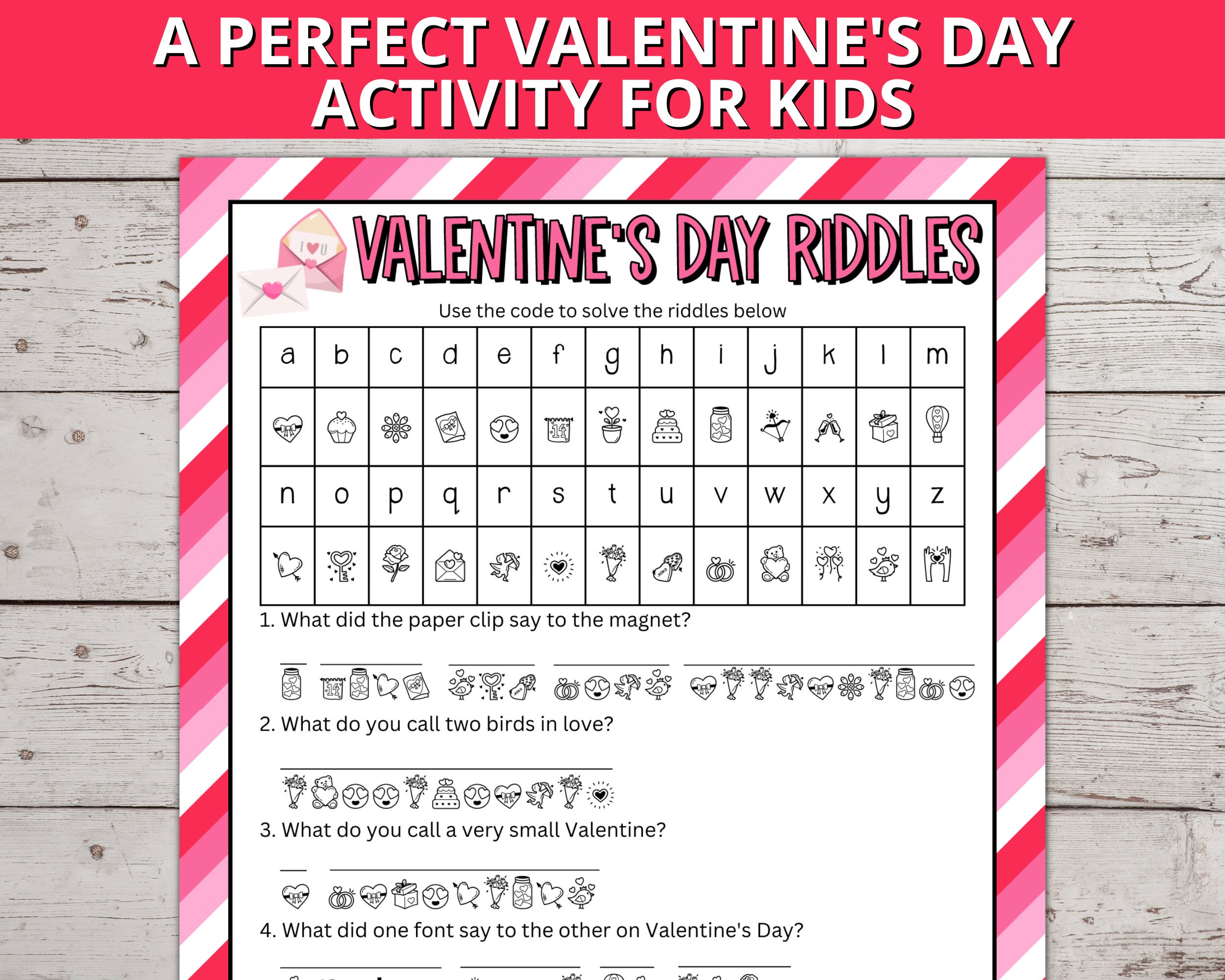 Valentine's Day Riddles Activity for Kids, Printable Valentine Party ...