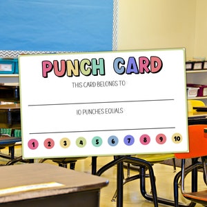 Classroom Reward Punch Cards, Student Punch Cards, Classroom Management ...