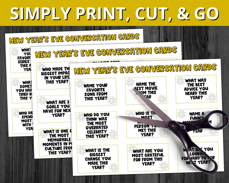 New Year's Eve Conversation Cards New Year's Eve - Etsy
