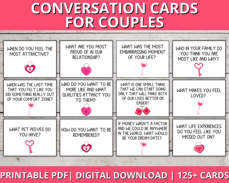 125 Conversation Cards for Couples, Relationship Questions, Couple ...
