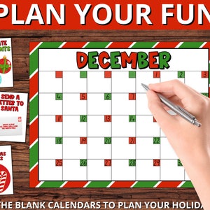 Christmas Advent Calendar Activity Cards, Family Holiday Activities ...