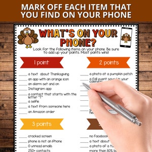 Thanksgiving What's on Your Phone Game, Thanksgiving Printable Games ...