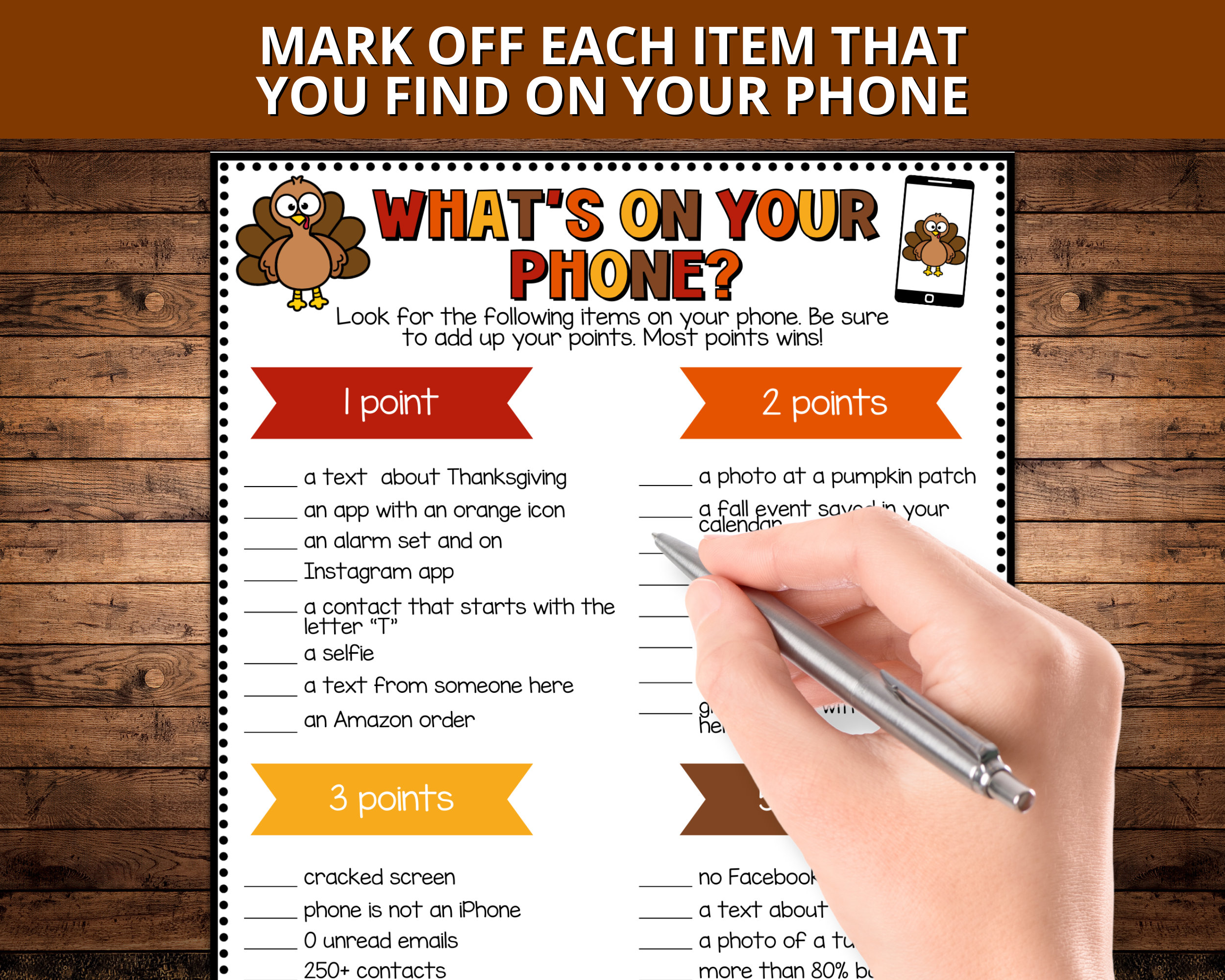 Thanksgiving What's on Your Phone Game, Thanksgiving Printable Games - Etsy