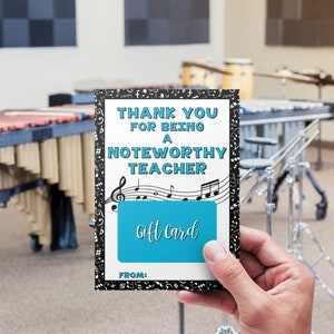 Music Teacher Appreciation Gift Card Holder, Music Teacher Appreciation ...