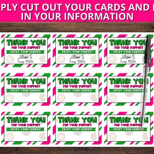 Editable Girl Scout Cookie Thank You Cards, Cookie Thank You Tags ...