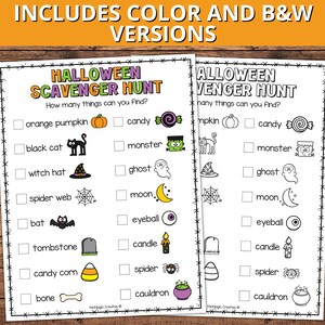 Halloween Scavenger Hunt, Printable Kids Halloween Party Games, Sensory ...