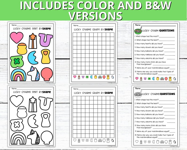 St. Patrick's Day Cereal Marshmallow Math Graphing Activity ...