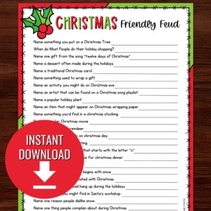 Christmas Friendly Feud Game, Holiday Friendly Feud, Christmas Trivia ...
