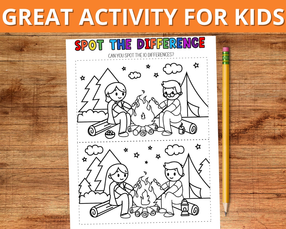 Spot the Difference Game for Kids Kids Travel Games - Etsy