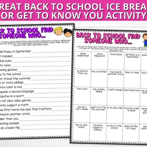 Find Someone Who Back to School Activity, Get to Know You Activity for ...