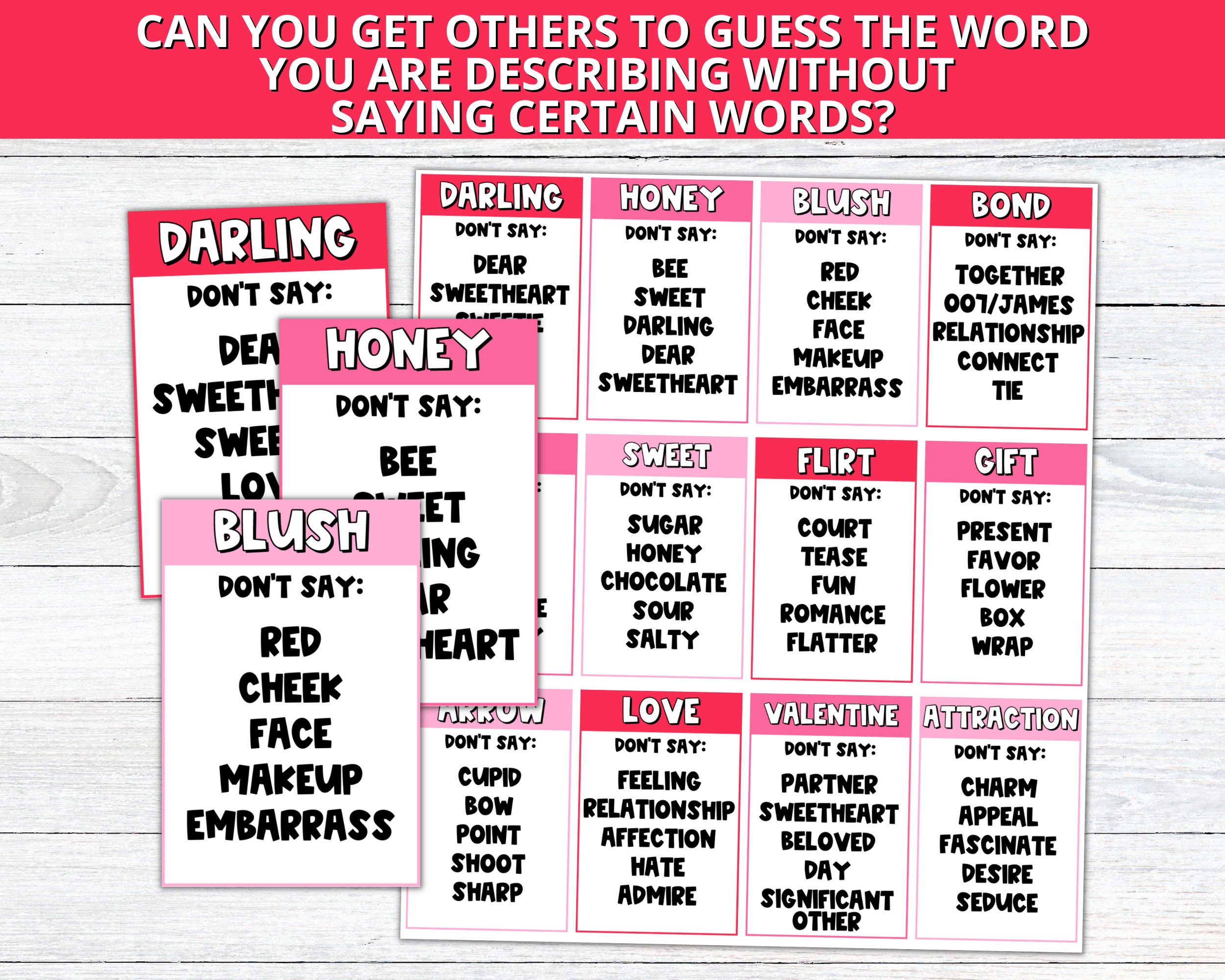 Valentine's Day Printable Party Game, Banned Babble A Forbidden Words ...