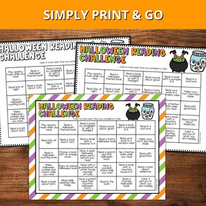 Halloween Reading Challenge for Kids, Printable Reading Challenge ...