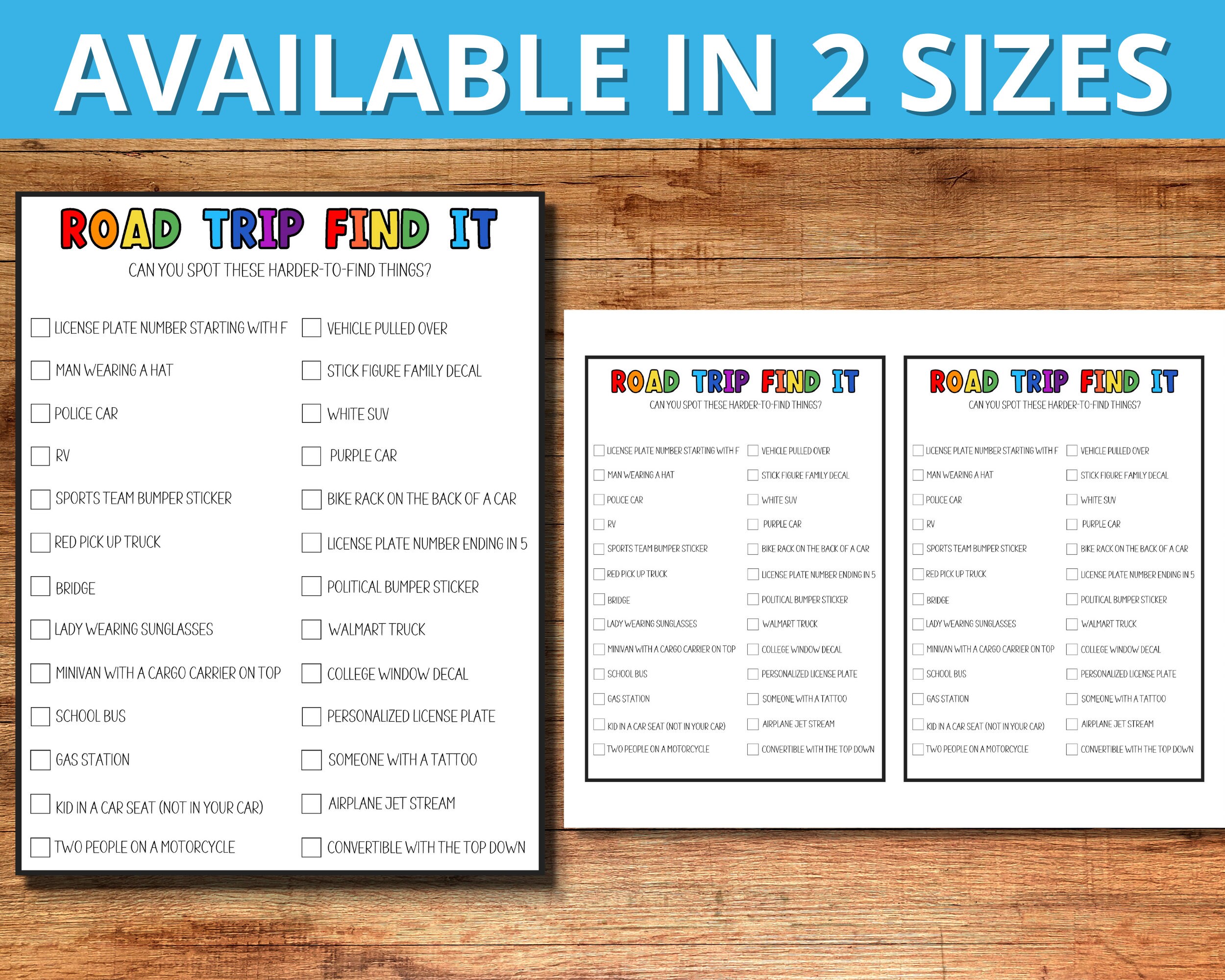 Road Trip Find It Game, Scavenger Hunt Printable for Kids, Car Ride ...